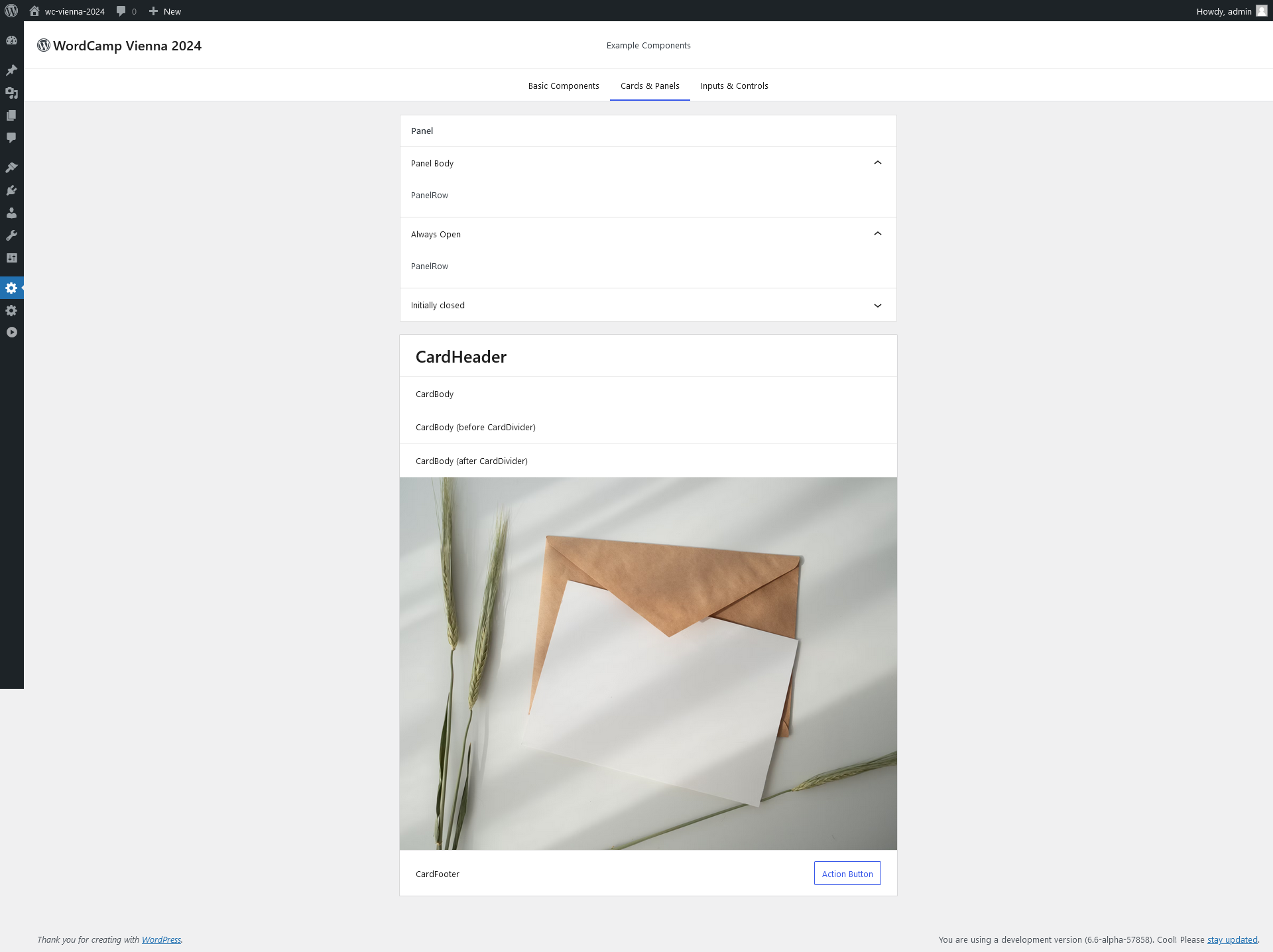 The WordPress Components Library | fabiantodt - WordPress & Web-Developer