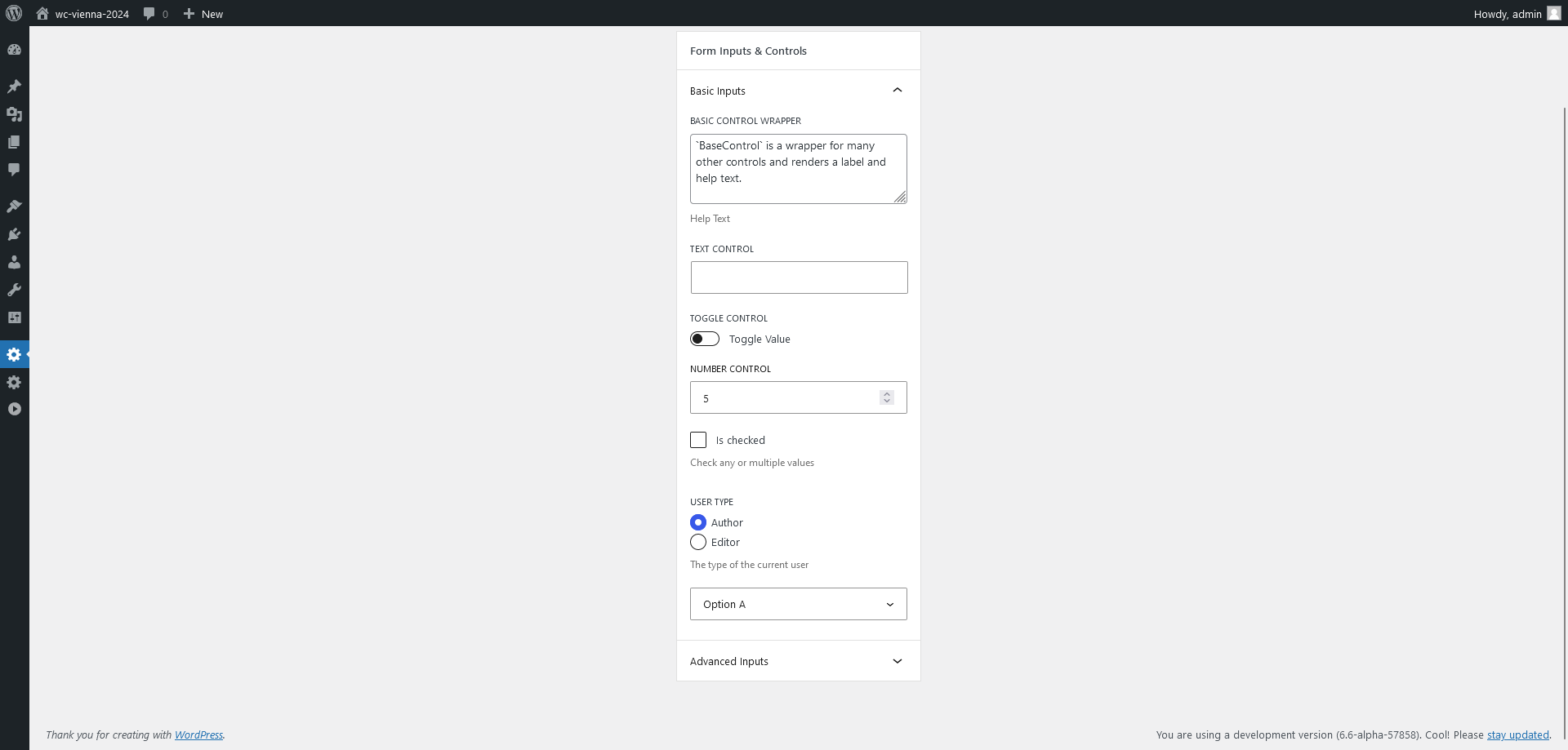 The WordPress Components Library | fabiantodt - WordPress & Web-Developer